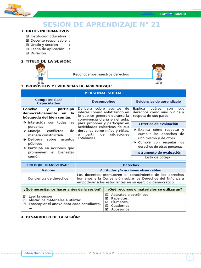 Sesiones de Aprendizaje - EDA X Semana 3 - Editora Quipus Perú | PDF | Evaluación | Aprendizaje