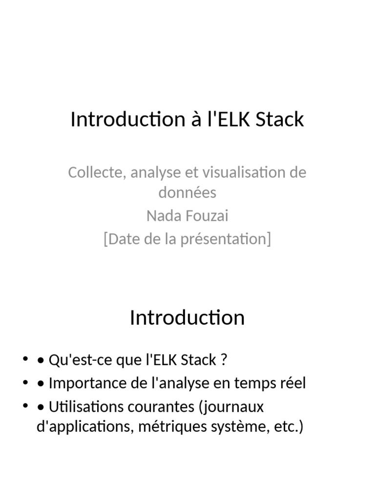 Introduction ELK Stack Presentation | PDF