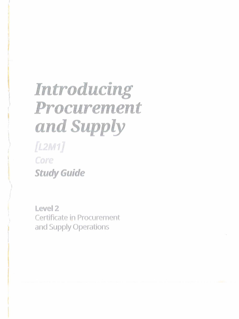 l2m1 Introduction Procurement & Supply | PDF