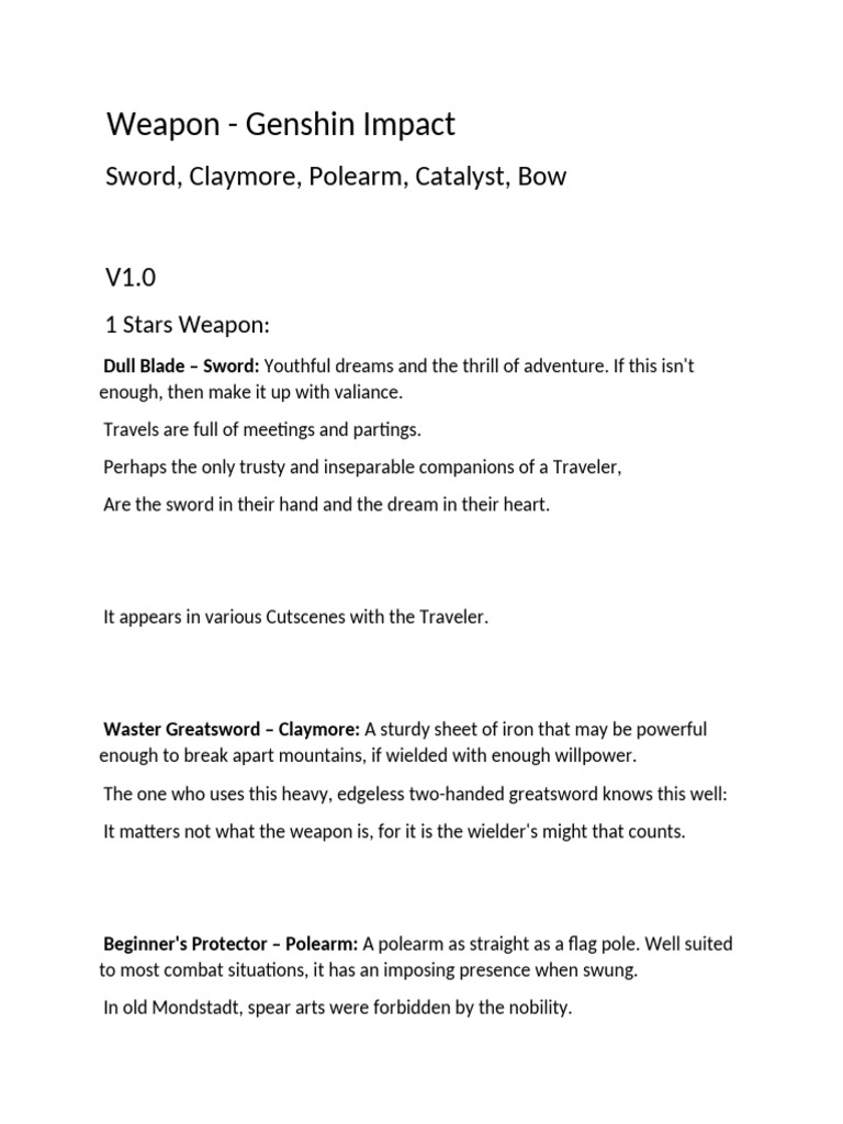 Weapon | PDF | Sword | Melee Weapons