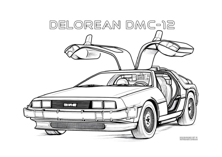 Delorean DMC 12 Kolorowanka | PDF