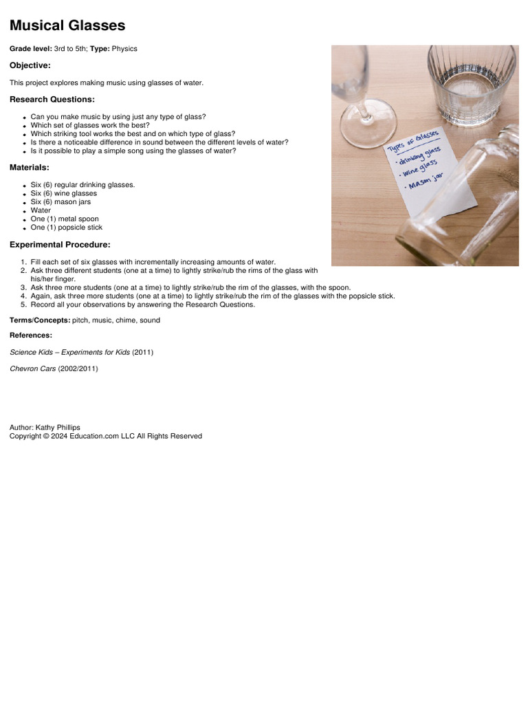 Musical Glasses | PDF