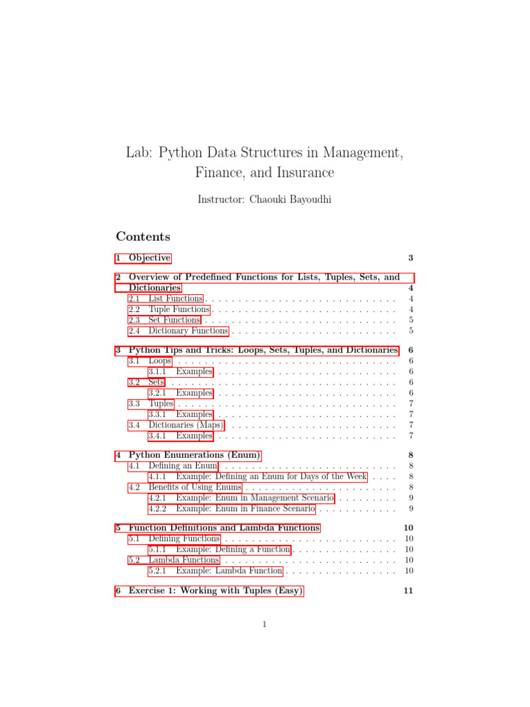 Python Overview Lab Chaouki Bayoudhi | PDF | Anonymous Function | Parameter (Computer Programming)