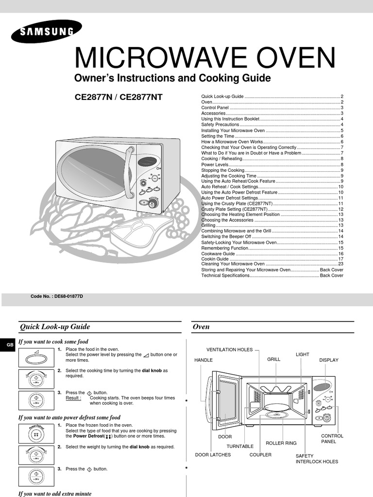 Microwave Manual | PDF | Grilling | Cookware And Bakeware