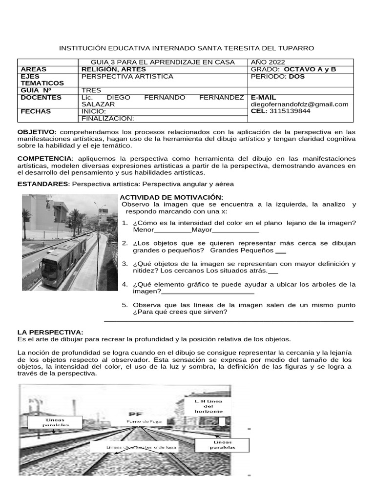 Guia 3 Octavo | PDF | Perspectiva (Gráfica) | Dibujo