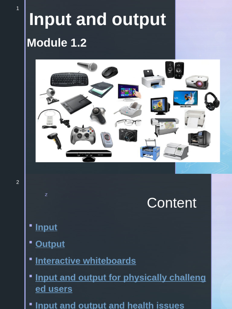 Gr11 - 1 - 2 Input and Output | PDF | Digital Camera | Image Scanner