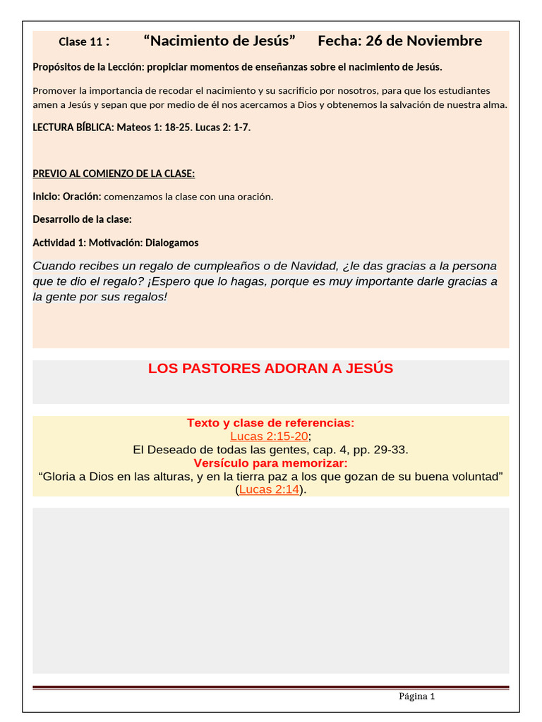 Clase 13 Pastores Adoran A JESUS | PDF | María, madre de Jesús ...