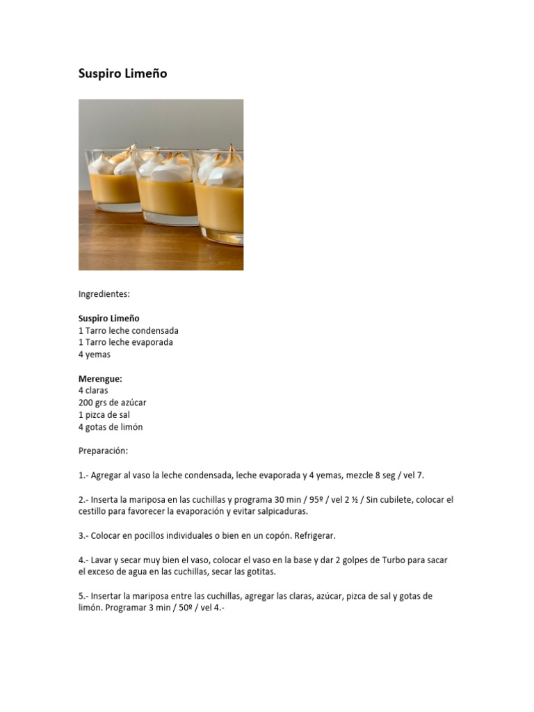 Suspiro Limeño en Thermomix | PDF