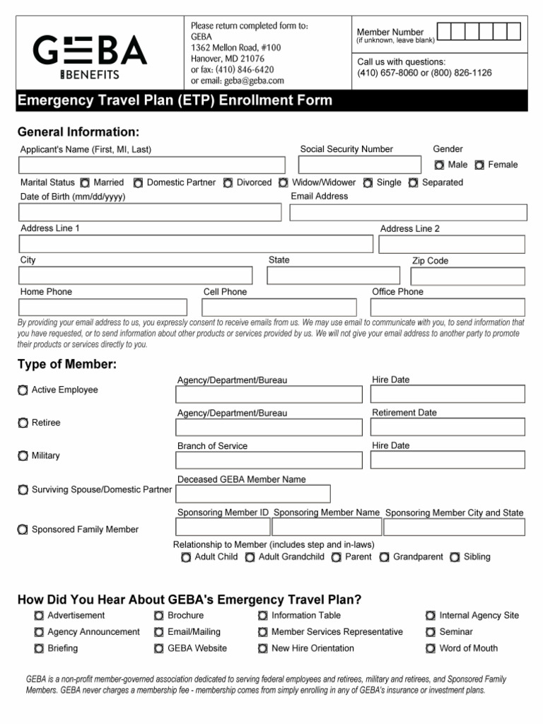 GEBA ETP Application 08152023 | PDF
