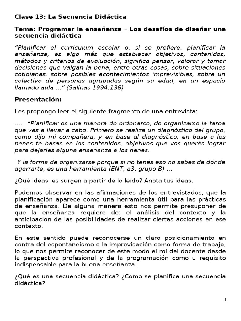 Planificación de Secuencias Didácticas | PDF | Evaluación | Enseñando