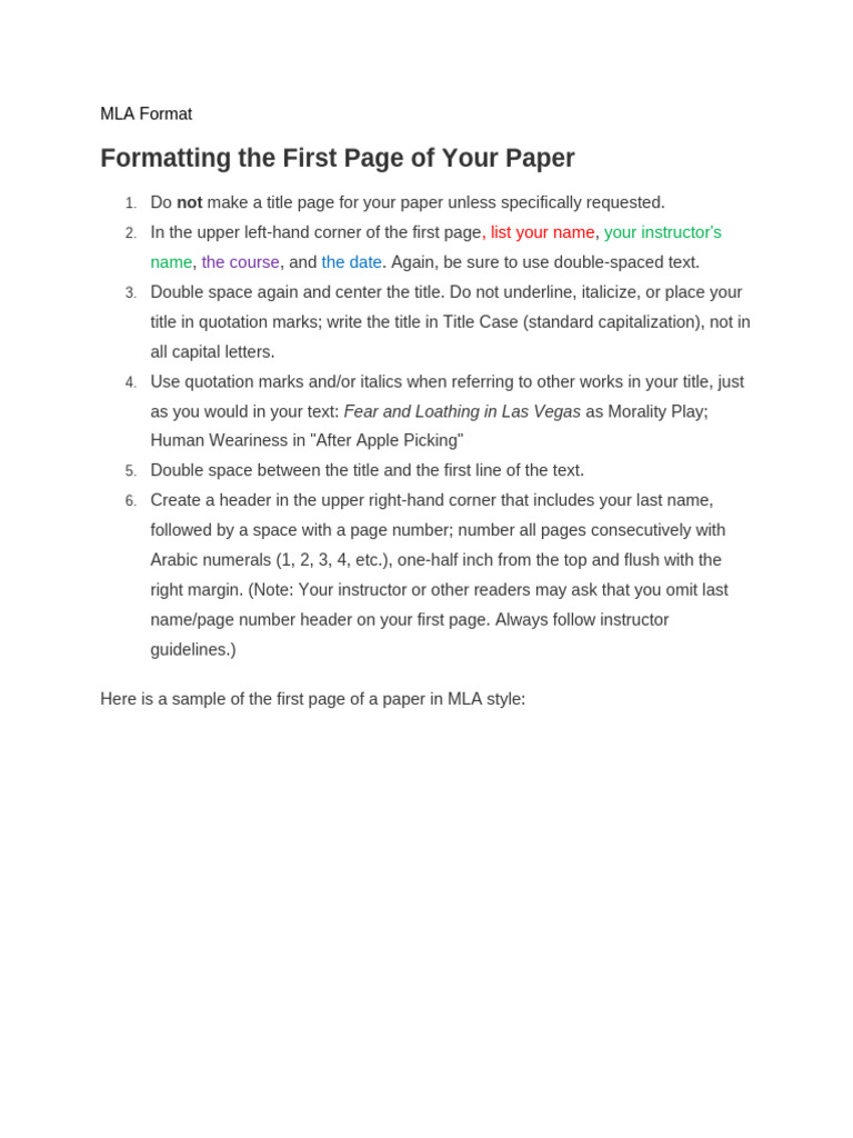 Essay MLA Page 1 Exemplar | PDF
