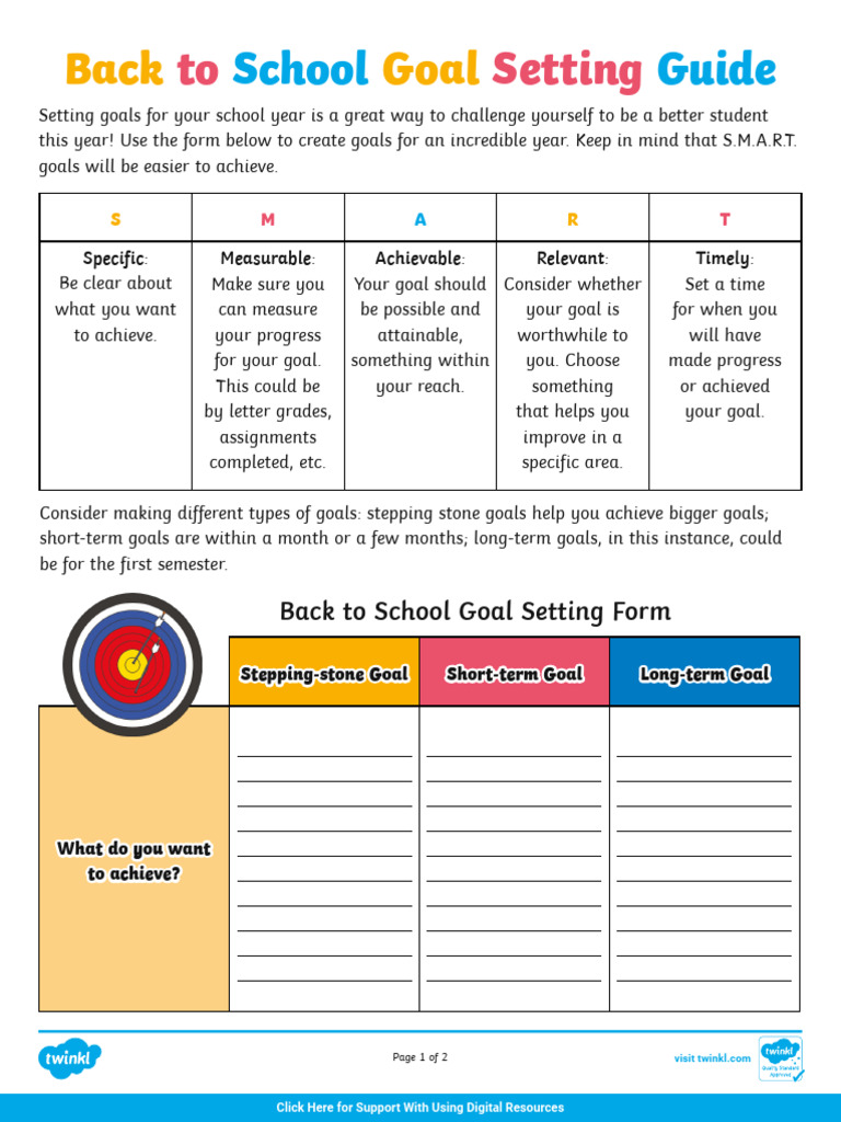 Digital Back To School Goal Setting Activity | PDF | Goal Setting | Goal