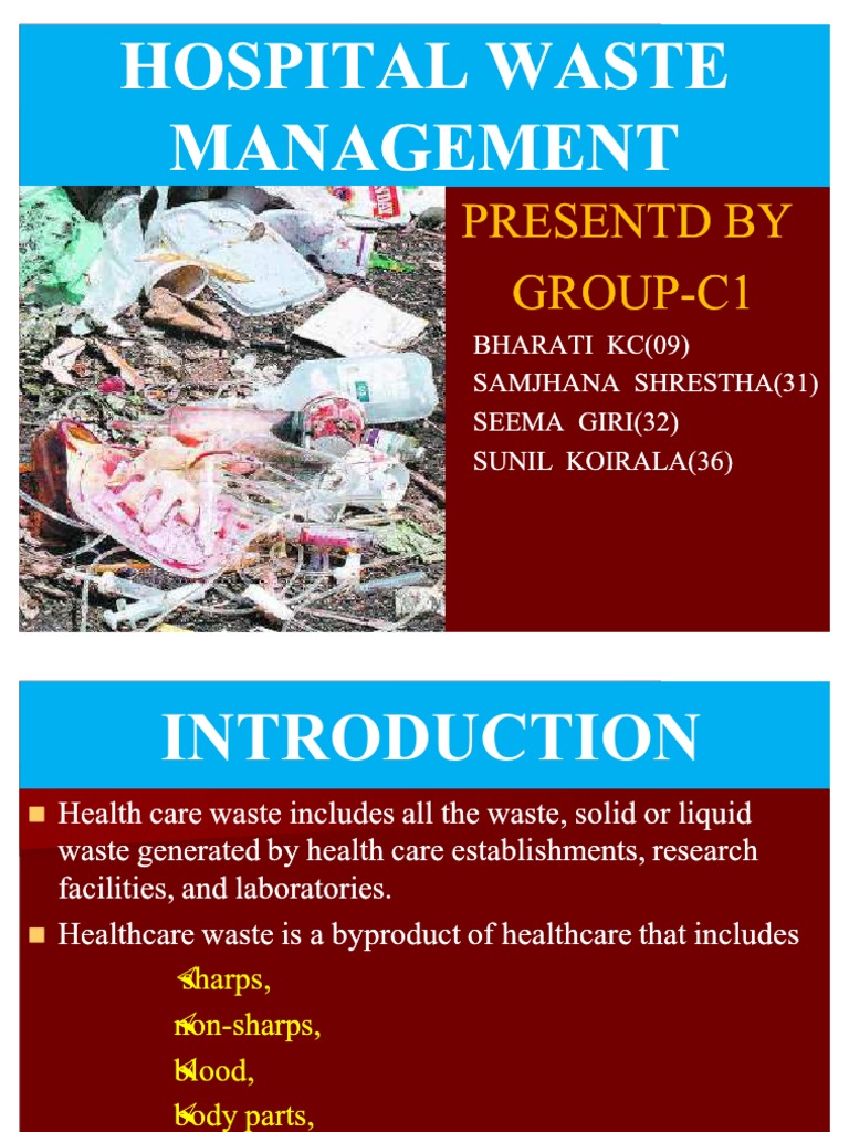 Hospital Waste Management in Kathmandu Valley Power Point Final | PDF ...