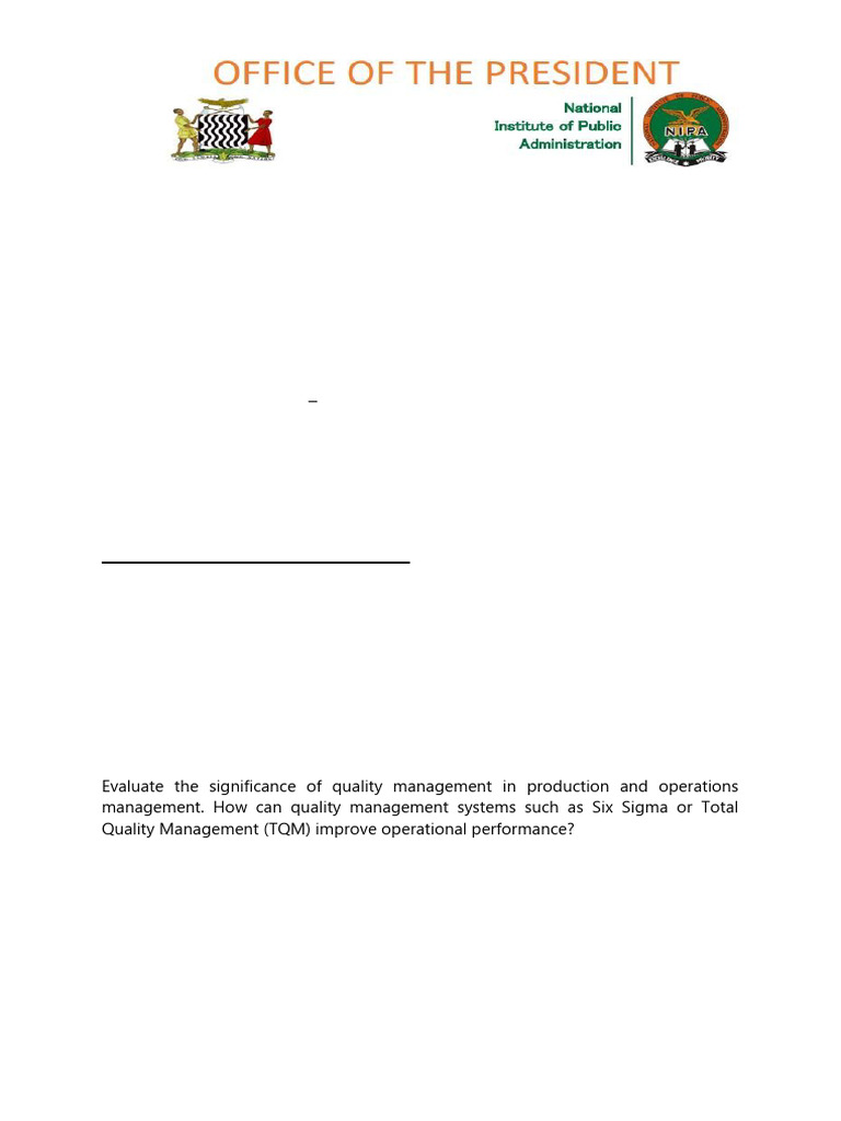 BOBA3060 POM Assignment 2 | PDF