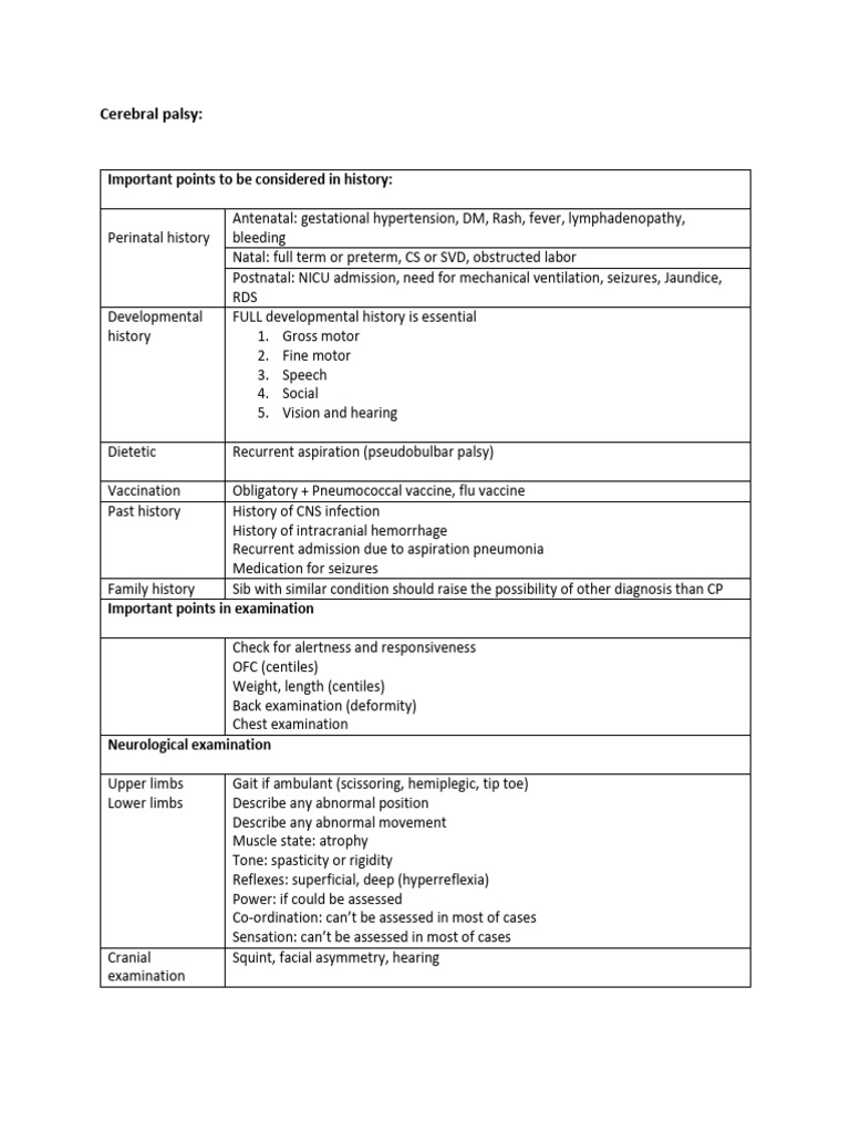 A Case of Cerebral Palsy | PDF | Cerebral Palsy | Clinical Medicine