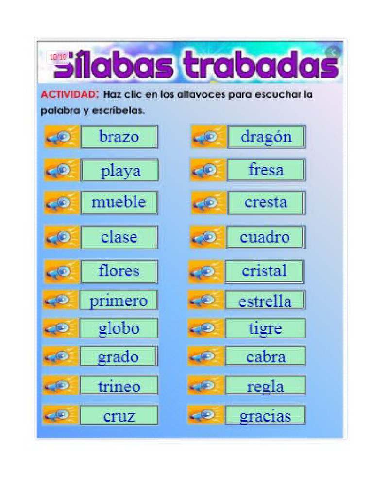 Silabas Trabadas | PDF