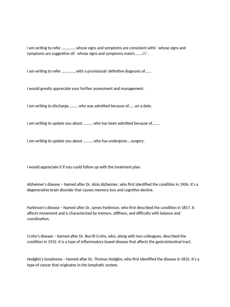 OET Discharge Letter Template for Doctors | PDF | Self-Improvement ...