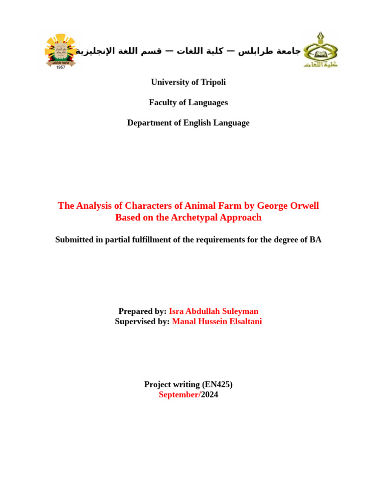 The Analysis of Characters of Animal Farm by George Orwell Based On The ...