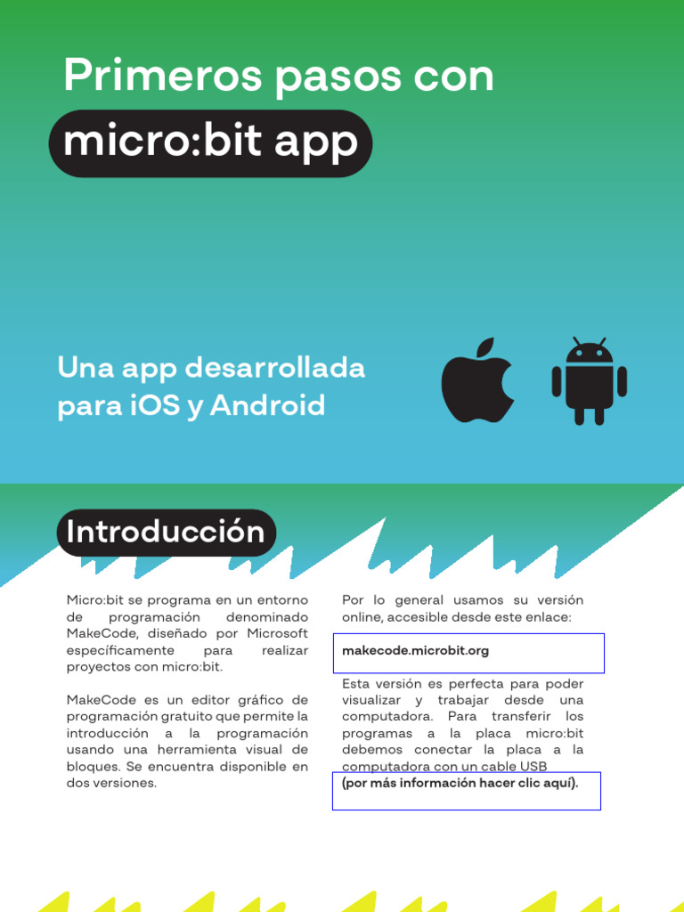 Primeros Pasos - Microbit App | PDF | Aplicación movil | Tableta