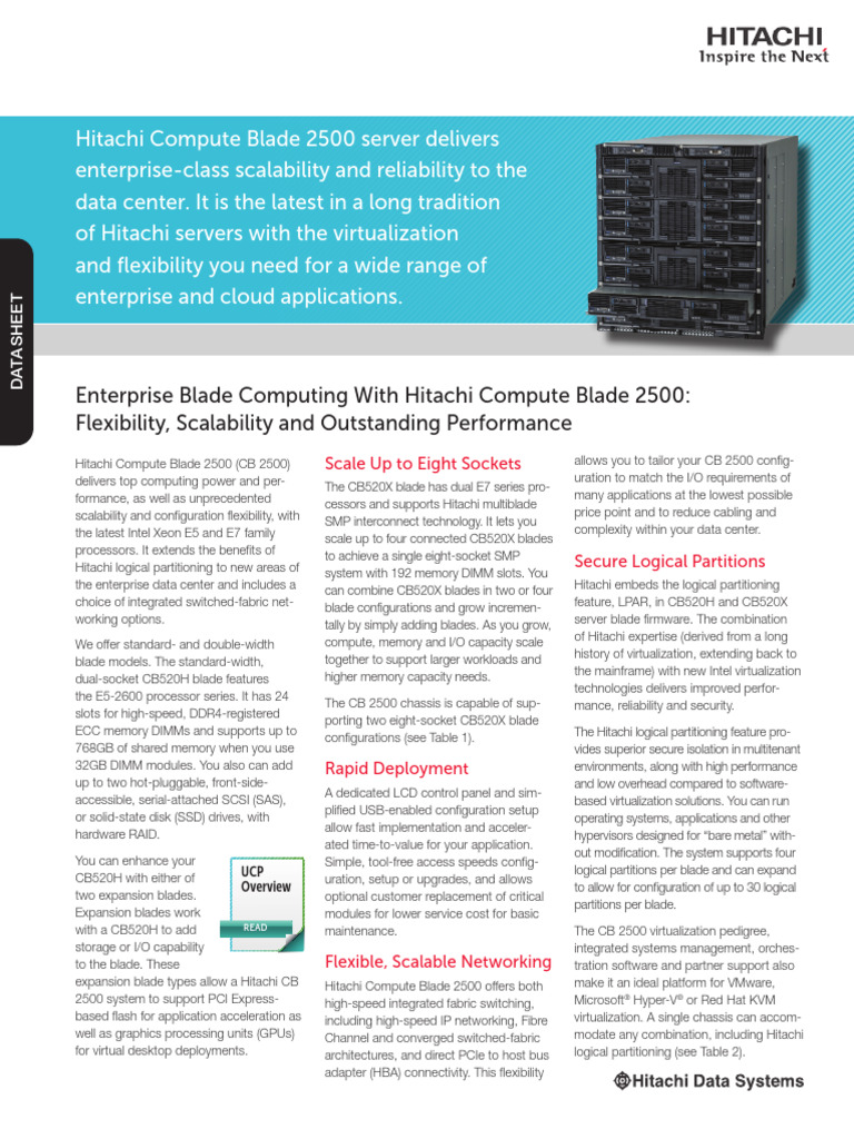 hitachi-datasheet-compute-blade-2500 | PDF | Scalability | Solid State Drive