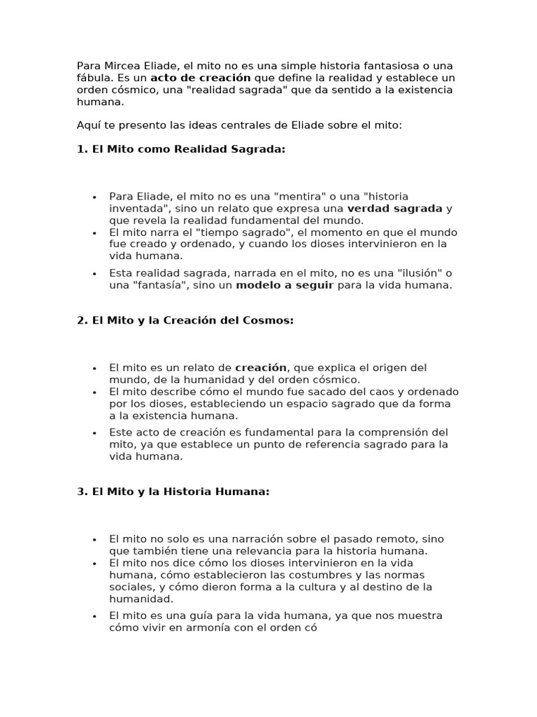 Mito Mircea Eliade | PDF | Filosofía