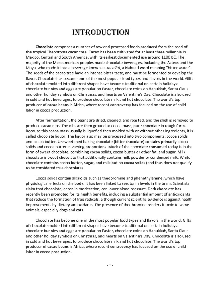 Introduction | PDF | Cocoa Bean | Cinnamon