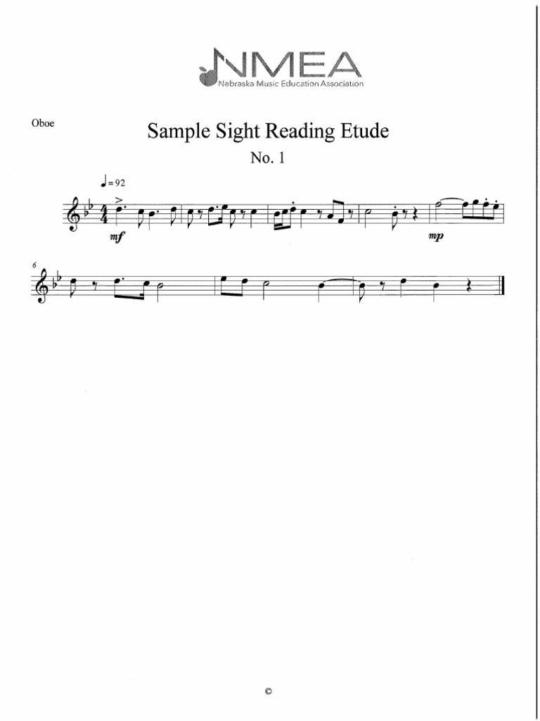 Oboe Sight Reading Examples | PDF