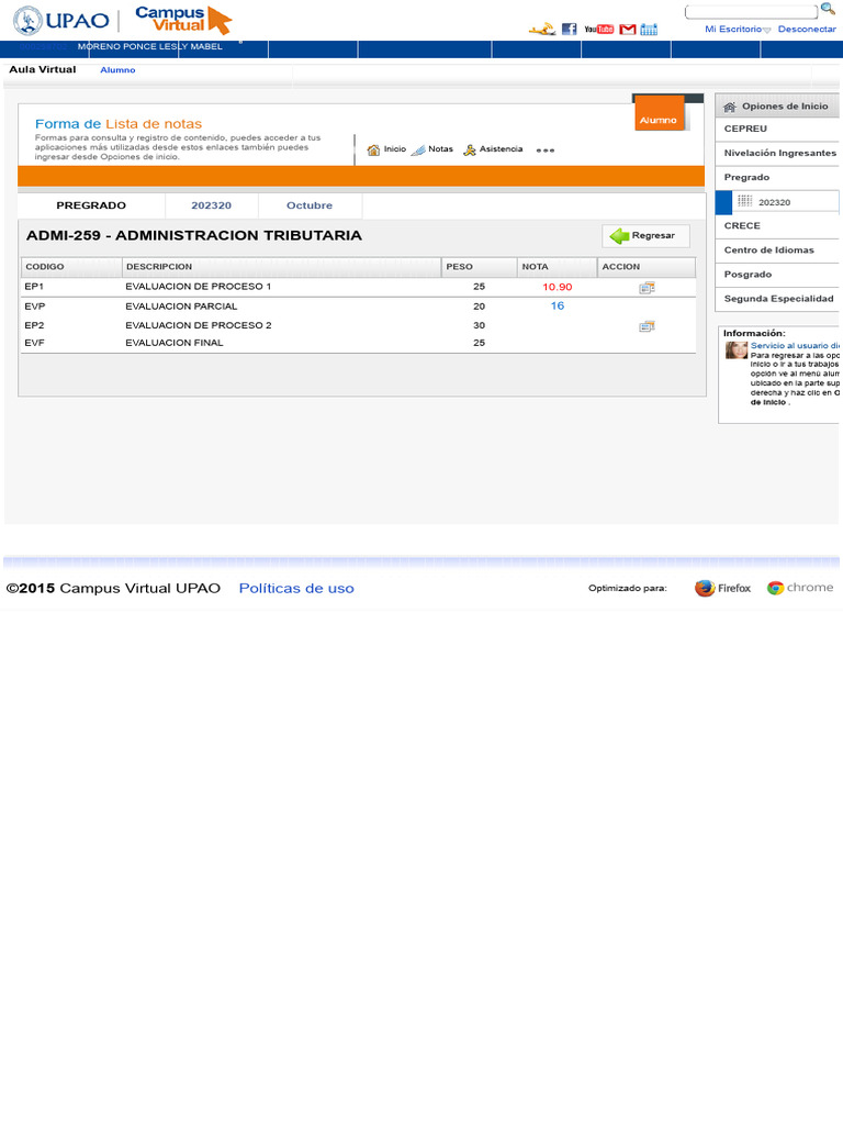 Campus Virtual UPAO Notas Por Componente | PDF | Software | Informática