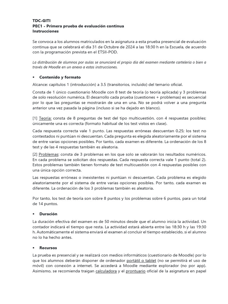 Instrucciones PEC1 | PDF | Moodle | Informática