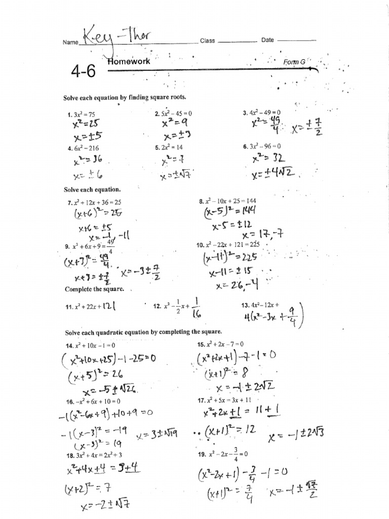 4-6 Solving Key | PDF