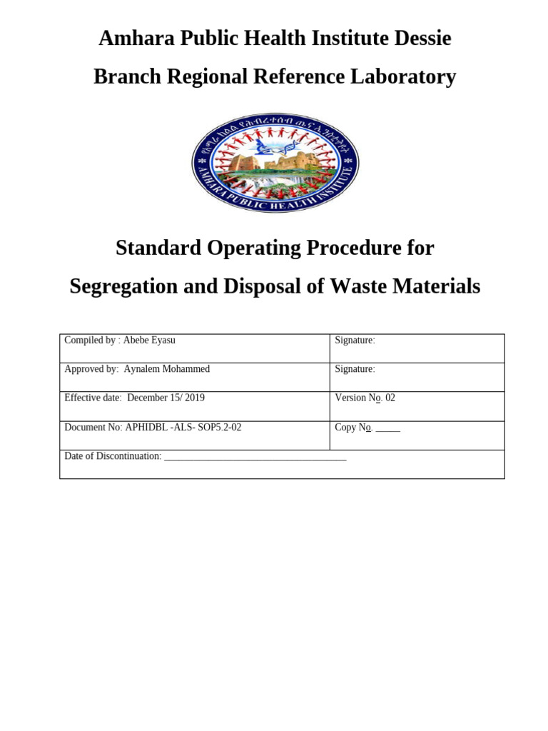5.2-02 SOP For Waste Disposal | PDF | Waste | Pollution