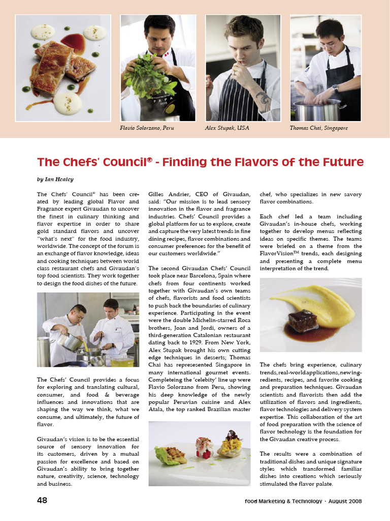 The Chefs' Council - Finding The Flavors of The Future | PDF | Taste | Chef