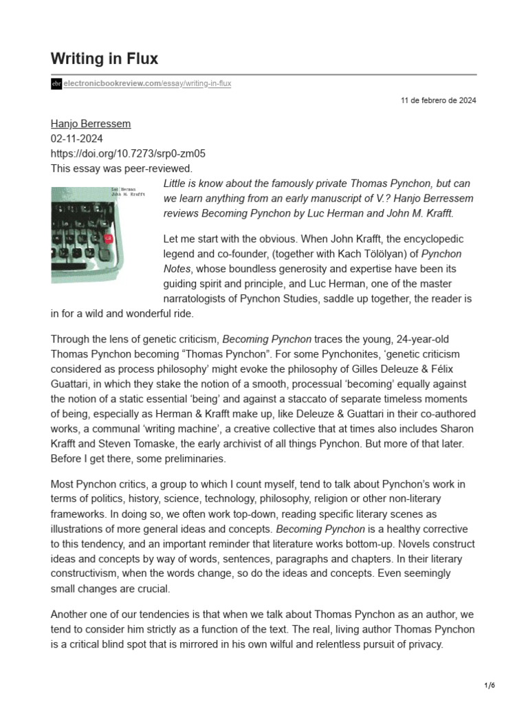 Writing in Flux | PDF | Gilles Deleuze