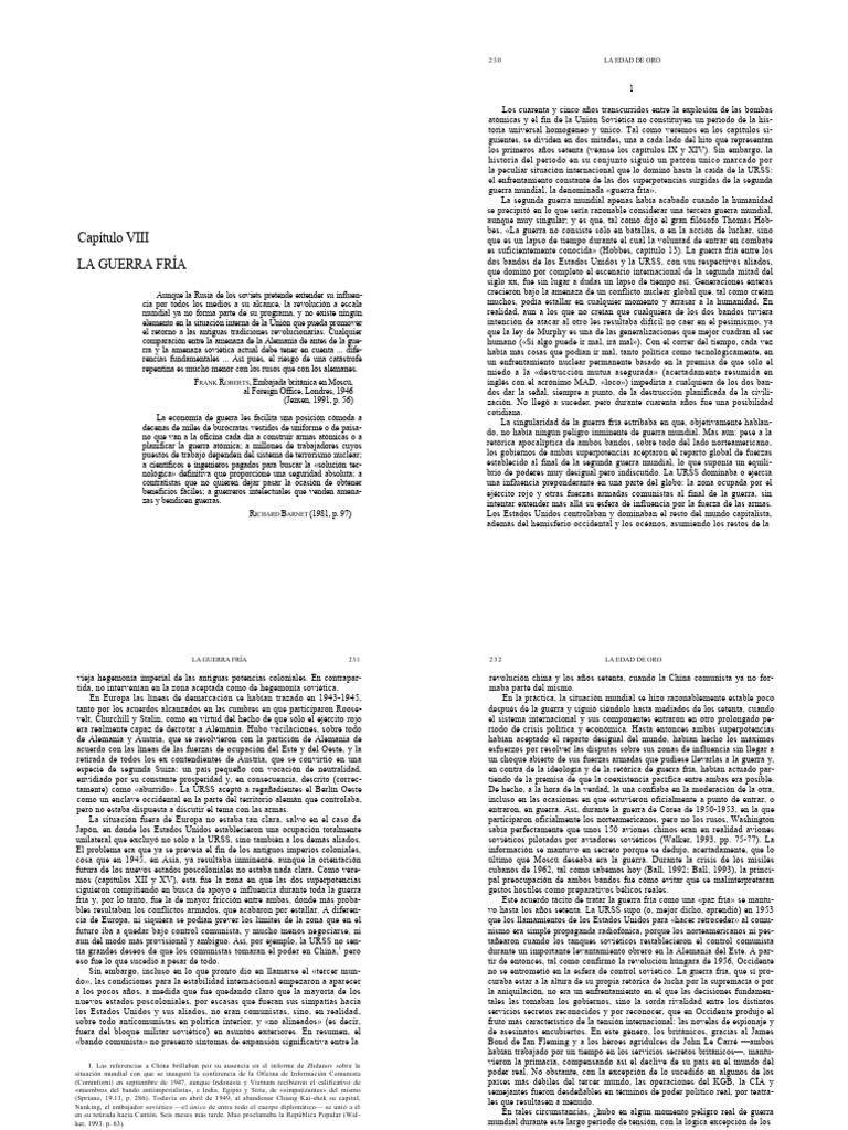 Hobsbawm Cap8 | PDF | Guerra Fría | Unión Soviética