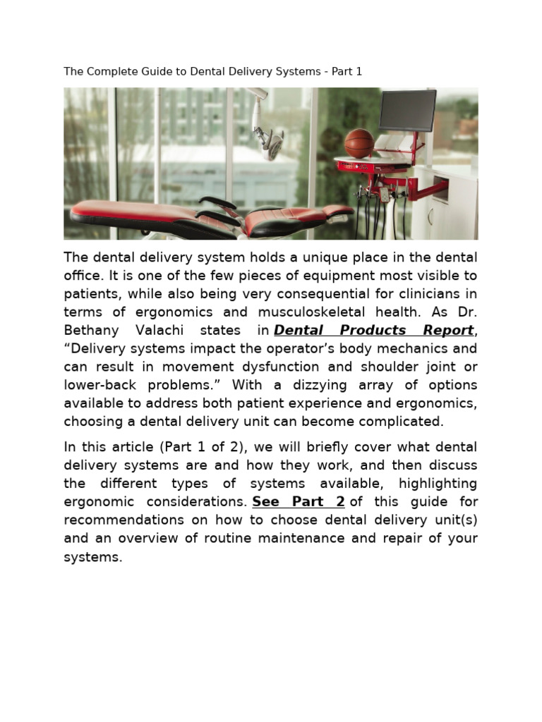 Dental Delivery Systems Guide | PDF | Dentistry | Dentist