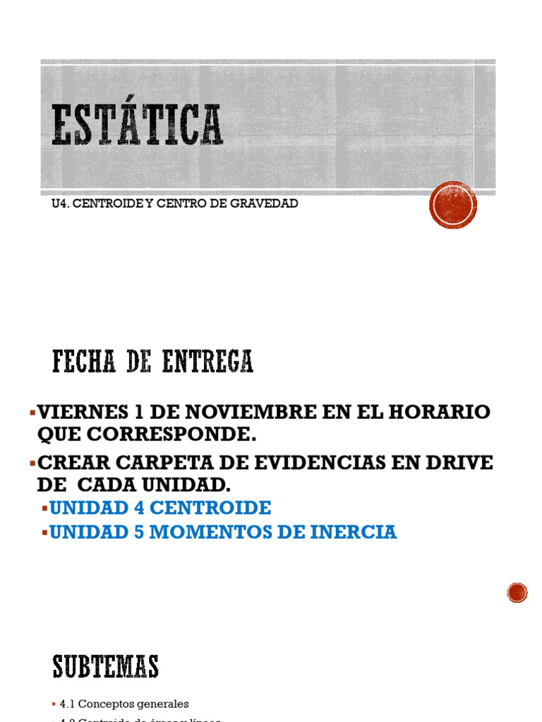 U4 y U5 Centroides y Momentos | PDF