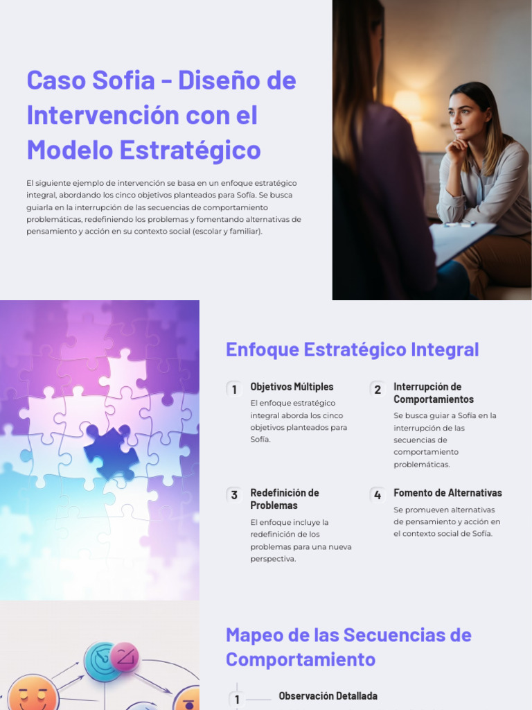 Caso Sofia Diseno de Intervencion Con El Modelo Estrategico | PDF | Comportamiento | Las emociones