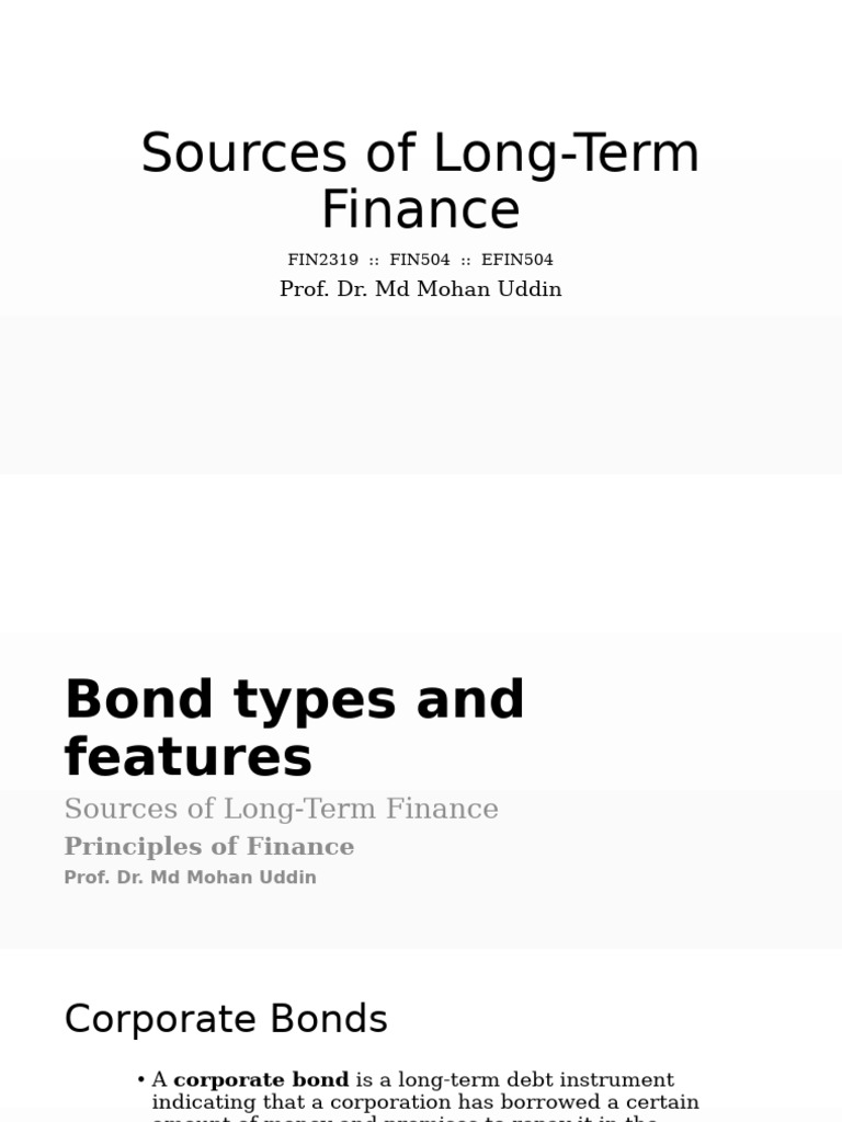 Sources of Long-Term Finance | PDF | Bonds (Finance) | Initial Public ...