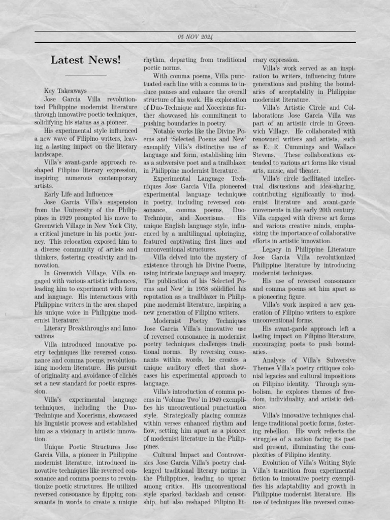 Newspaper | PDF | Poetry | Modernism