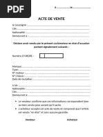 Acte de Vente Moto | PDF