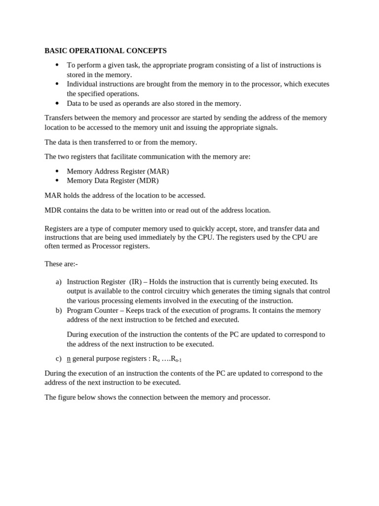 Basic Operational Concepts | PDF | Central Processing Unit | Computer Data Storage