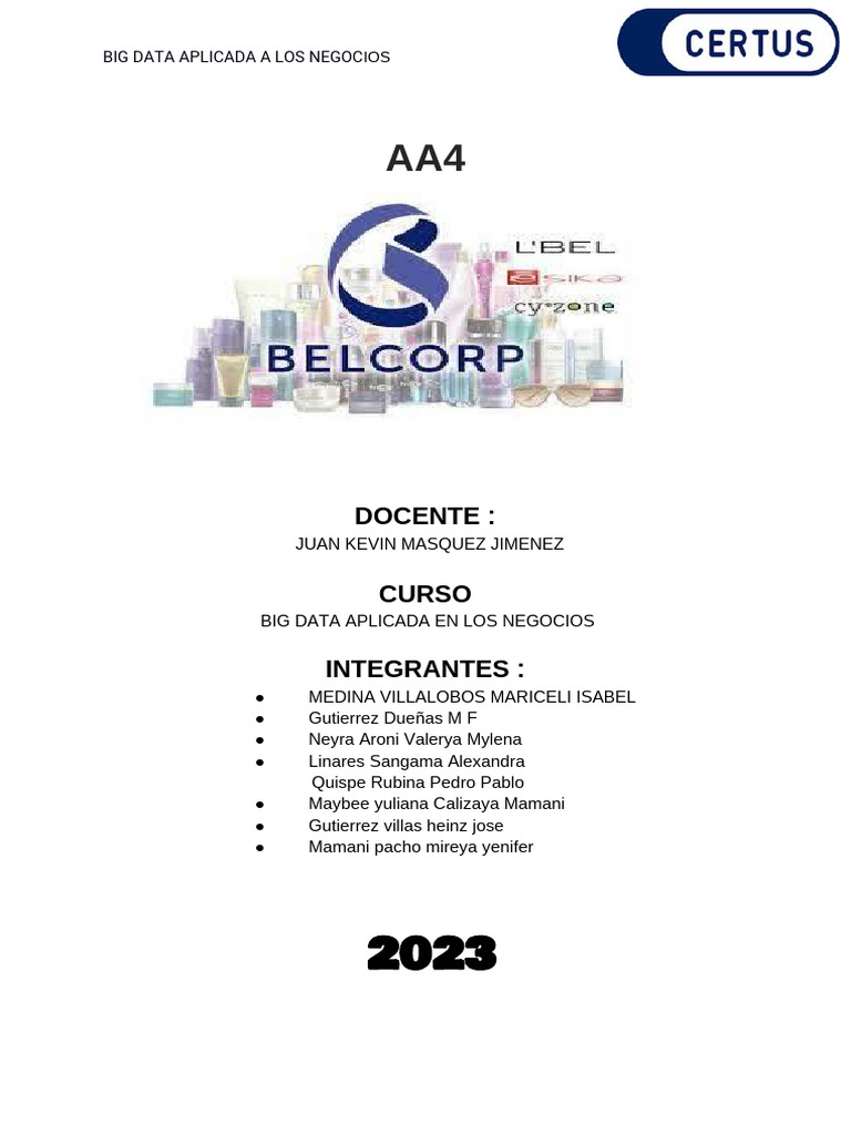 Aa4 Trabajo Final | PDF | Big Data | Calidad (comercial)