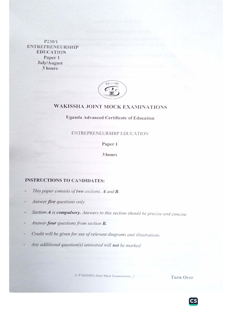 Ent 1 Wakissha | PDF