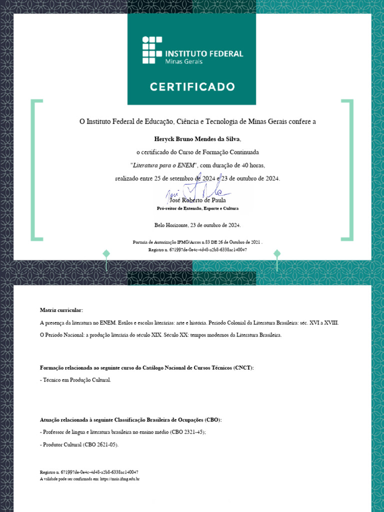 Literatura para o ENEM-Gere o Seu Certificado 55372 | PDF