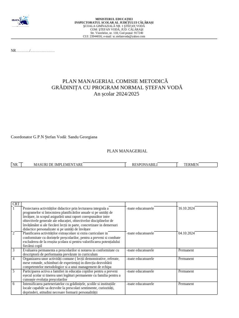 Comisia Metodica 2025 | PDF