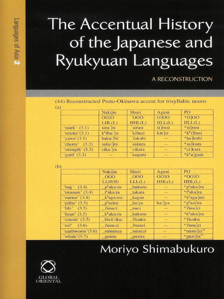 Shimabukuro, Moriyo - The Accentual History of The Japanese and ...