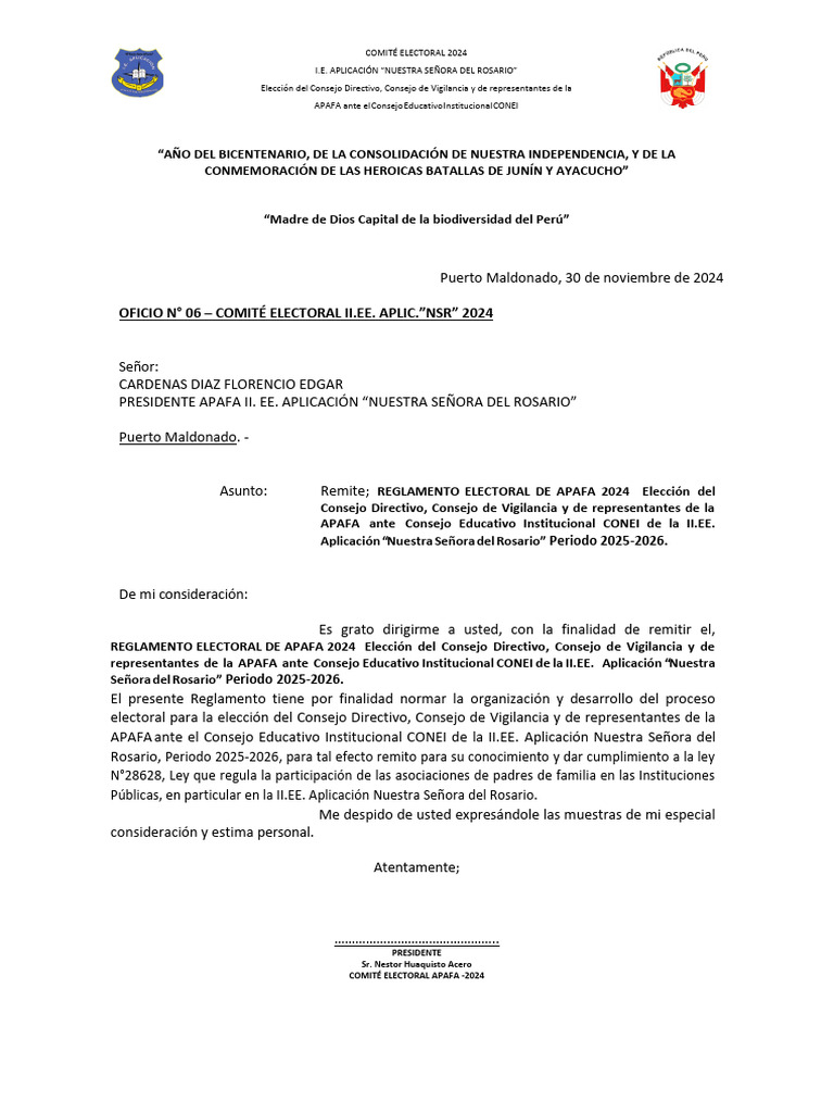 Oficio Apafa | PDF | Gobierno