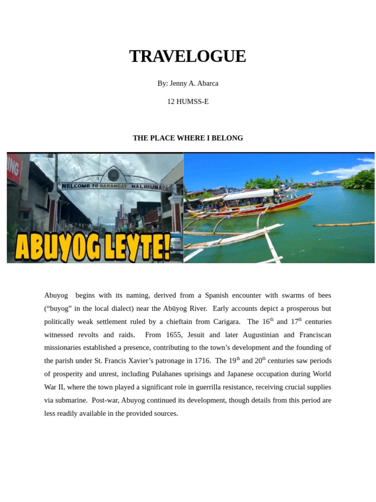 Travelogue: The Place Where I Belong | PDF | Classics