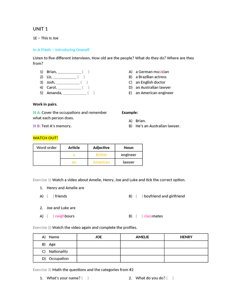 Unit 1: Inaflash | PDF | Linguistics | Syntax