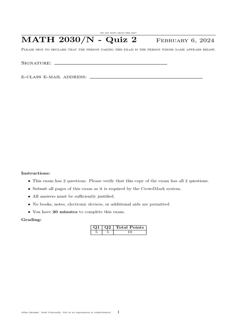 Quiz2 Solutions | PDF